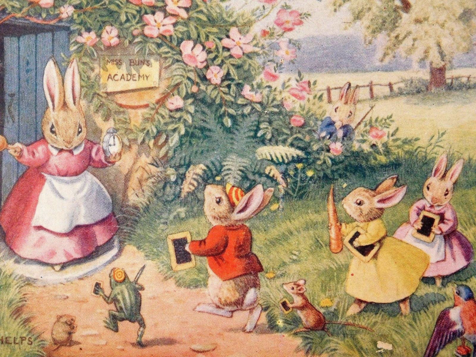 Vintage Racey Helps Artist Signed Postcard Late Scholars ...