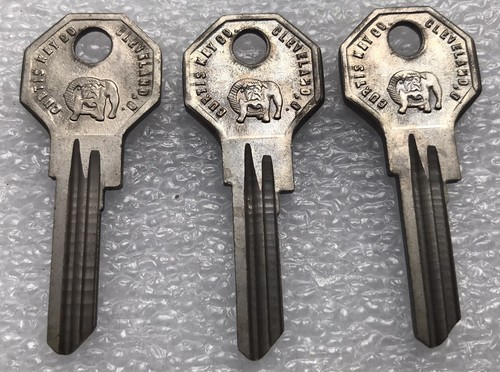 3X Vintage Curtis Key Co. Blank Key "Bulldog Logo" No. Y21 Made in USA ...