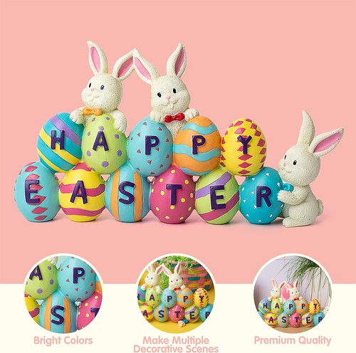 JOYIN Easter Bunny Carrots Resin Centerpiece Decor with The Word Spring ...