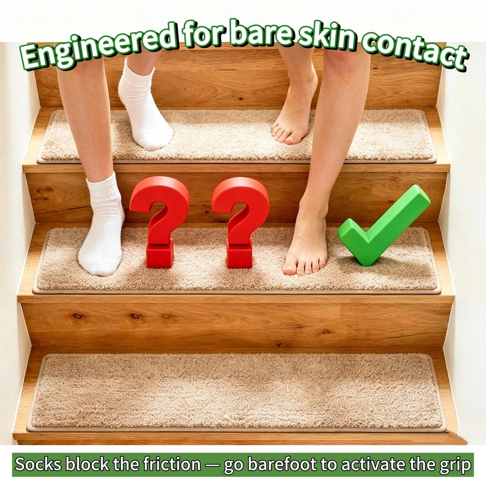 Edged Non-Slip Stair Treads for Wooden Steps (30x8 Inches), 13mm Thick ...
