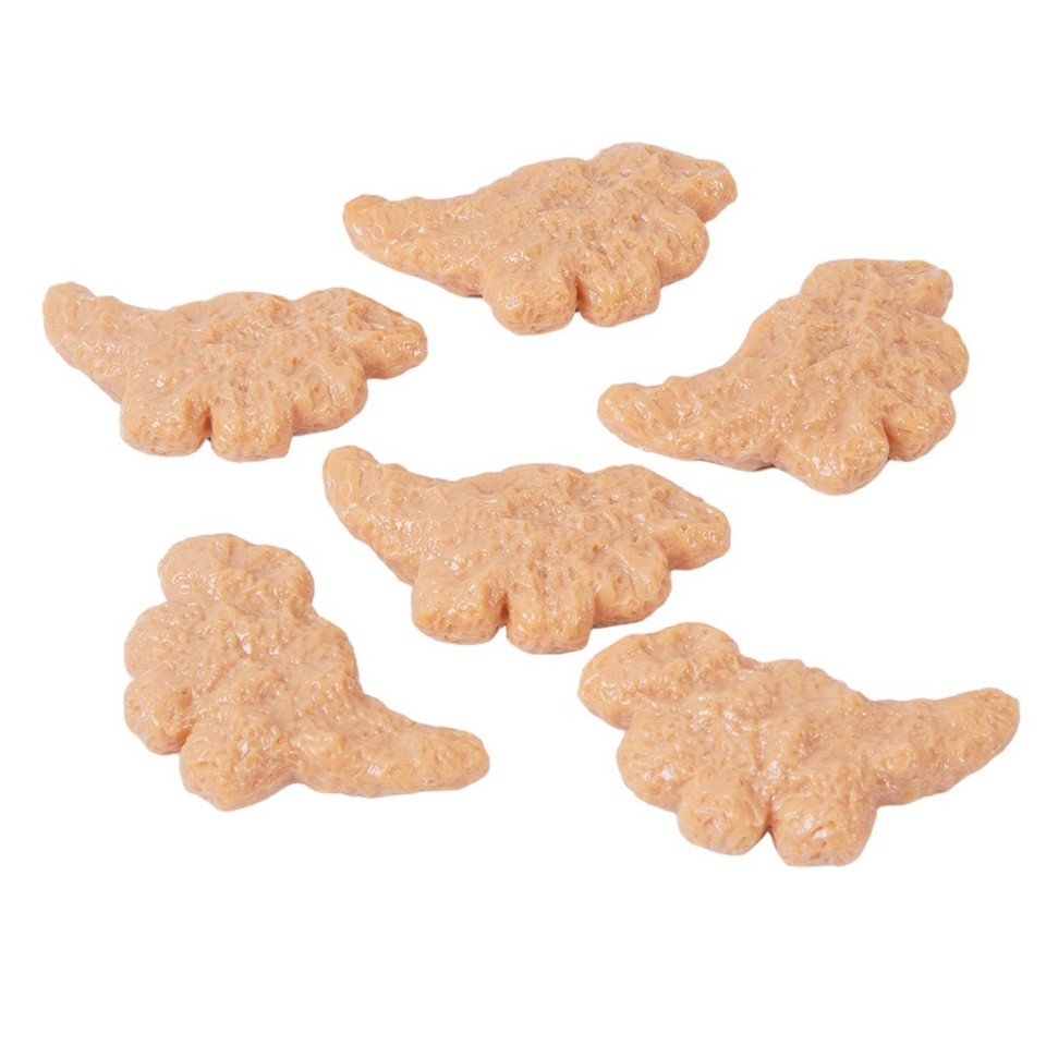 6 Pcs Simulated Dinosaur Chicken Nuggets Fried Model Simulation Fake ...