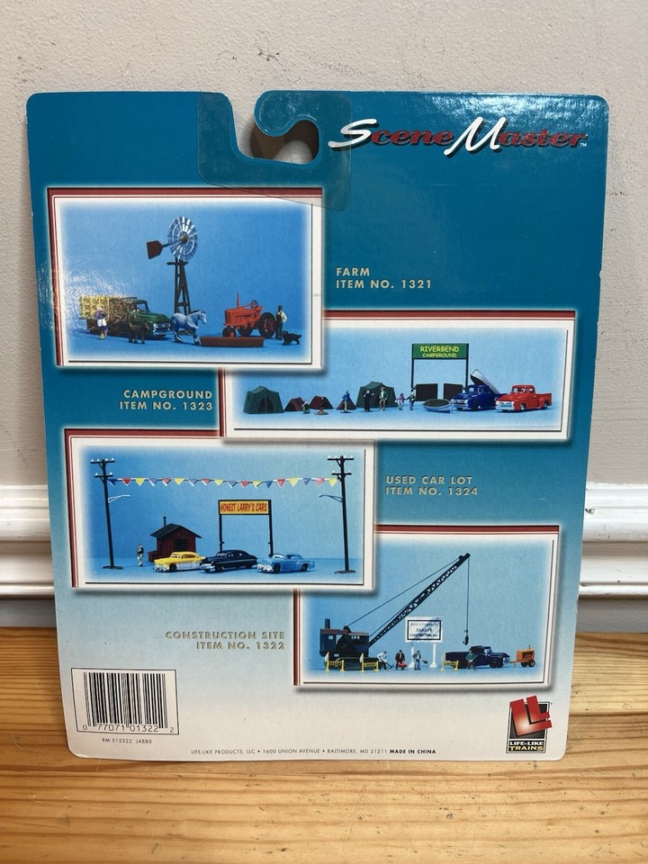 HO Life Like Construction Site Scene Master Crane Workers Truck Signs ...