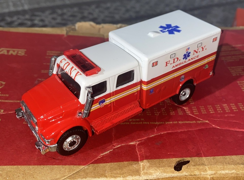 Kitbash 1 Of 1 Custom Made Rescue Ambulance Fire Department New York FDNY 1/64 | eBay