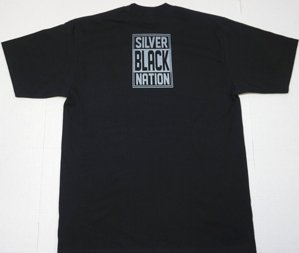 RAIDER NATION T-shirt Raiders Silver Black Men's Tee | eBay