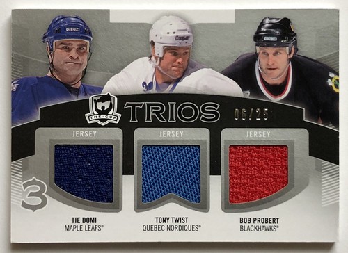 2012-13 UD THE CUP TRIOS JERSEY TIE DOMI TONY TWIST BOB PROBERT 6/25 NO ...