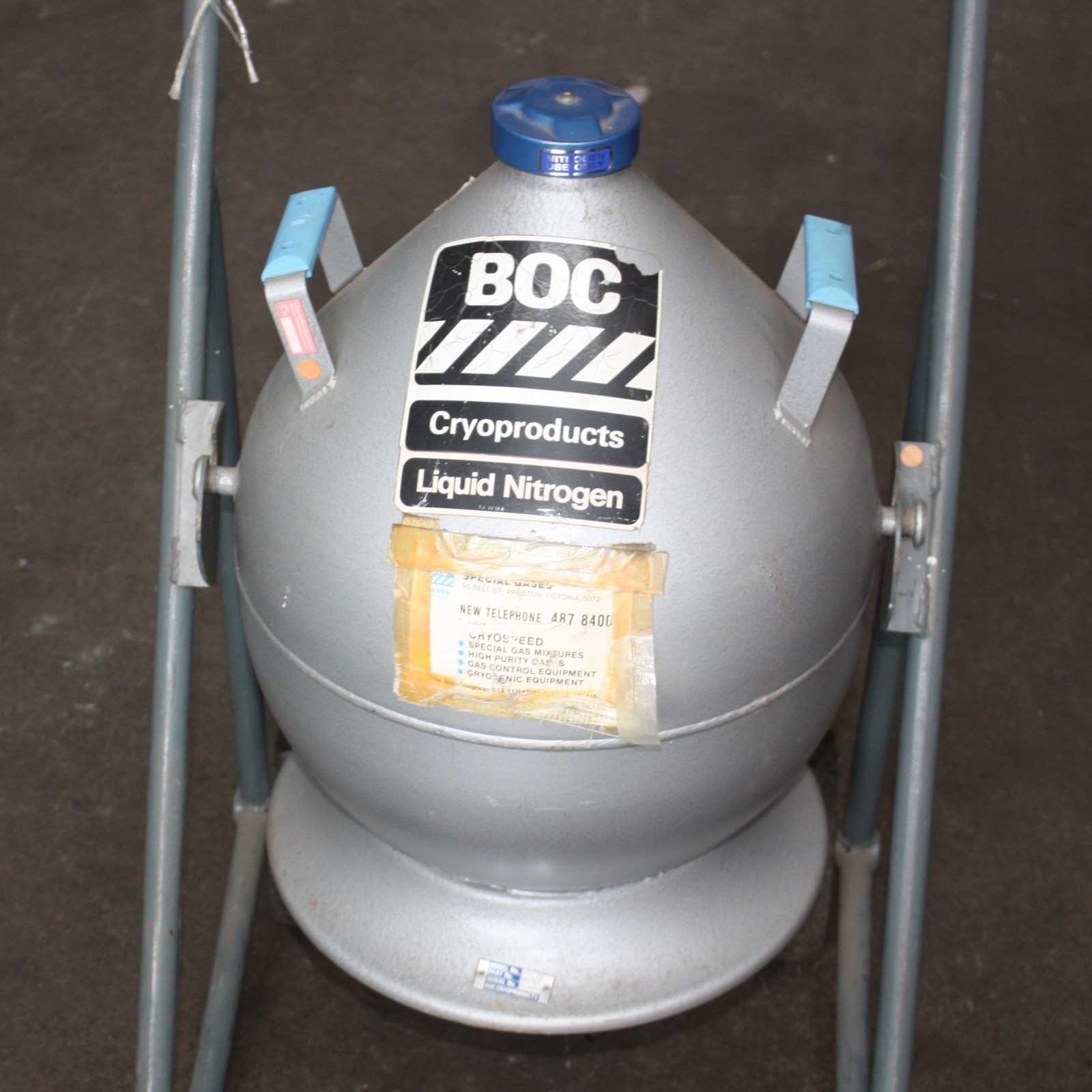 BOC Cryoproducts liquid nitrogen dewar canister vessel on trolley MSC25 ...