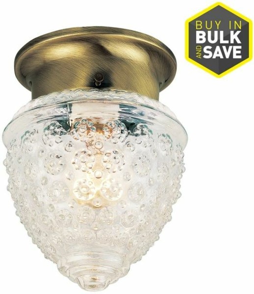 Project Source 5.3-in Antique Brass Flush Mount Light 725916103170 for ...