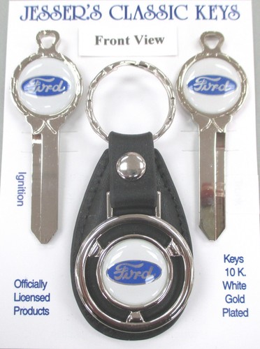 Ford Truck Oval Logo White Gold Classic Keys Set 1985 1986 1987 1988 ...