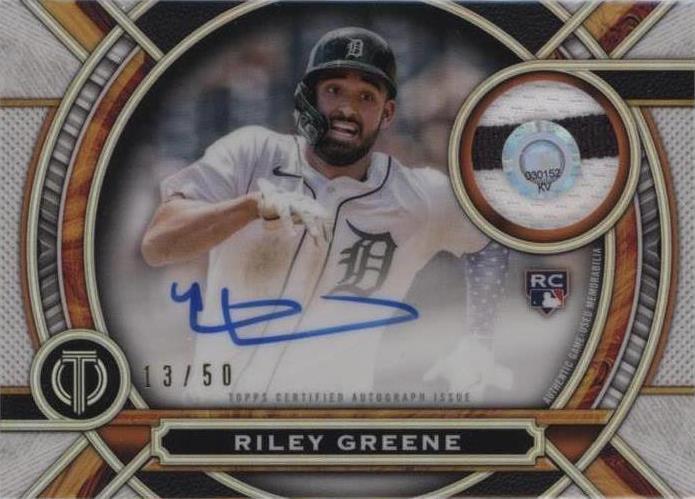 2023 Topps Tribute - Autograph Patches Riley Greene #AP-RG /50 (AU, MEM ...