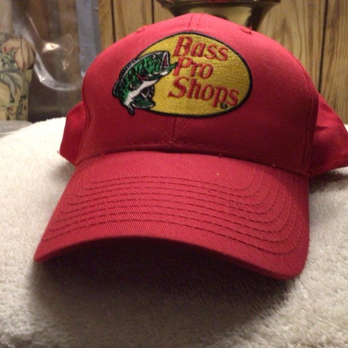 Bass Pro Shops Red Cap Hat Fishing Casual Outdoor Snap Back No Mesh ...