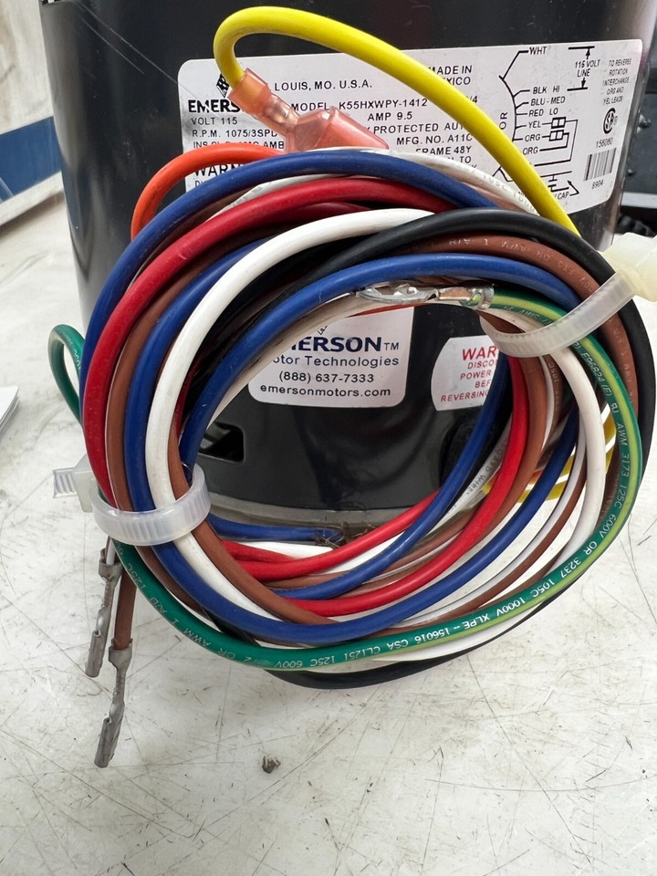👀 NEW EMERSON 3/4 HP 8904 BLOWER MOTOR 115V 1075 RPM/3 1Ø 48Y FR ...