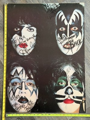 KISS Poster Dynasty Display 1979 Band Signed Autograph Pixie Vintage ...