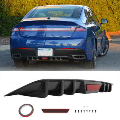 Glossy Black Rear Bumper Diffuser Fins Spoiler Lip Splitter For Lincoln ...