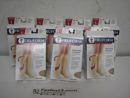 Truform 8845 Compression Stockings Below Knee Closed Toe 30-40 Beige ...