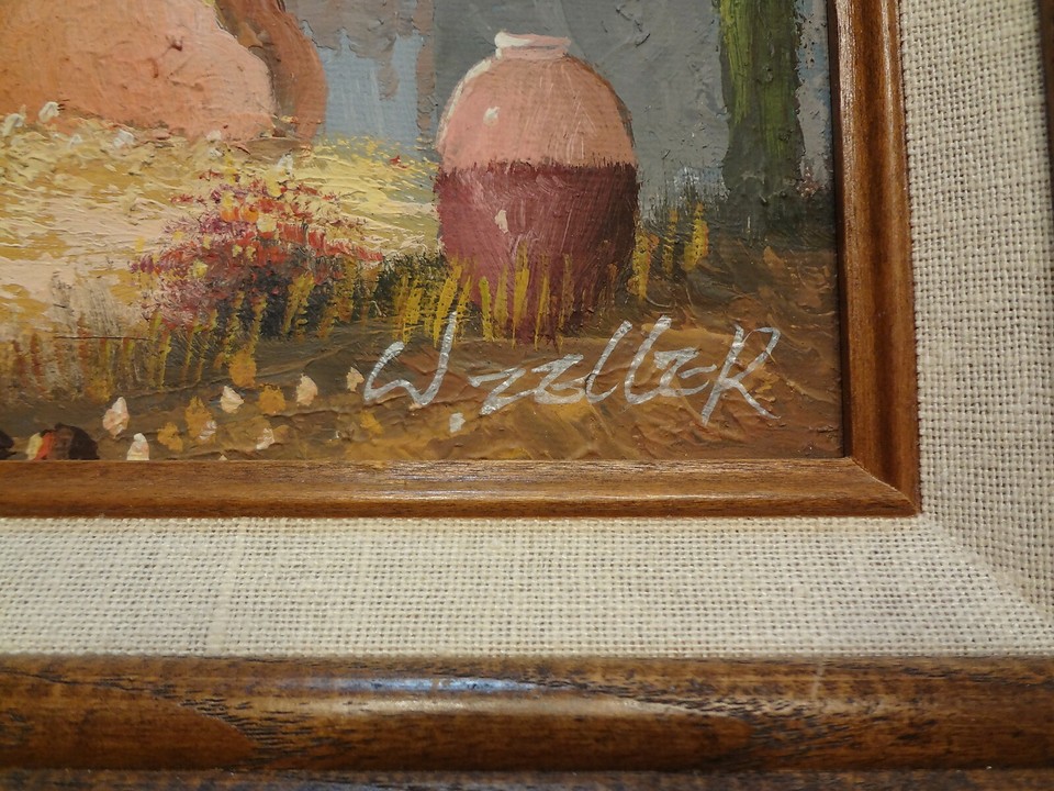 Western Oil Painting by W. Zeller-Adobe Houses-American West | eBay