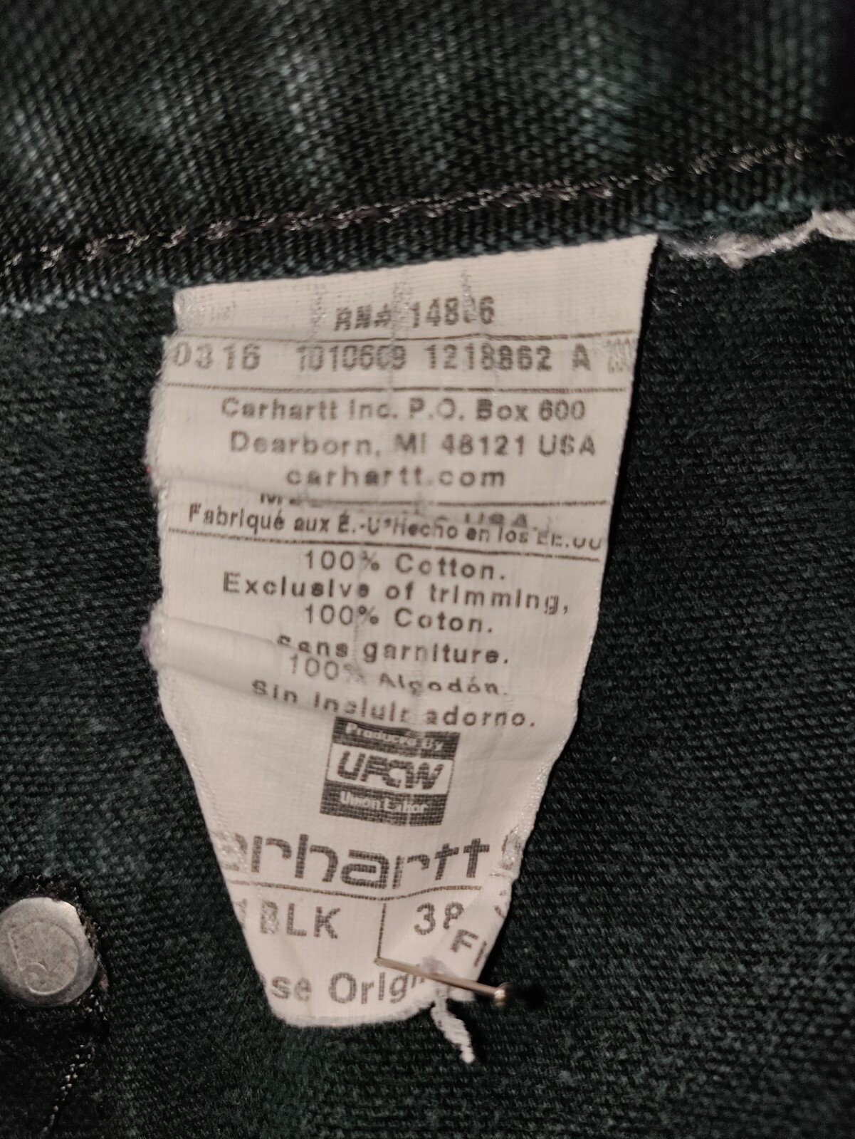 Carhartt Vintage Union Label Black Canvas Double-Knee… - Gem