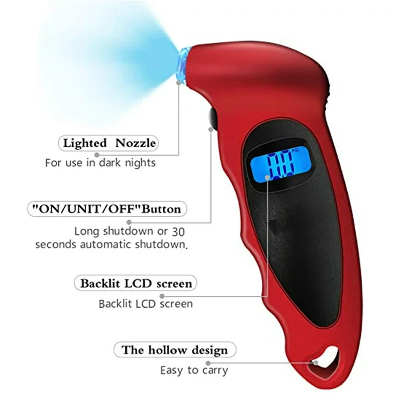 Digital Tire Air Pressure Gauge Bike Car Truck LCD Display 150 PSI ...