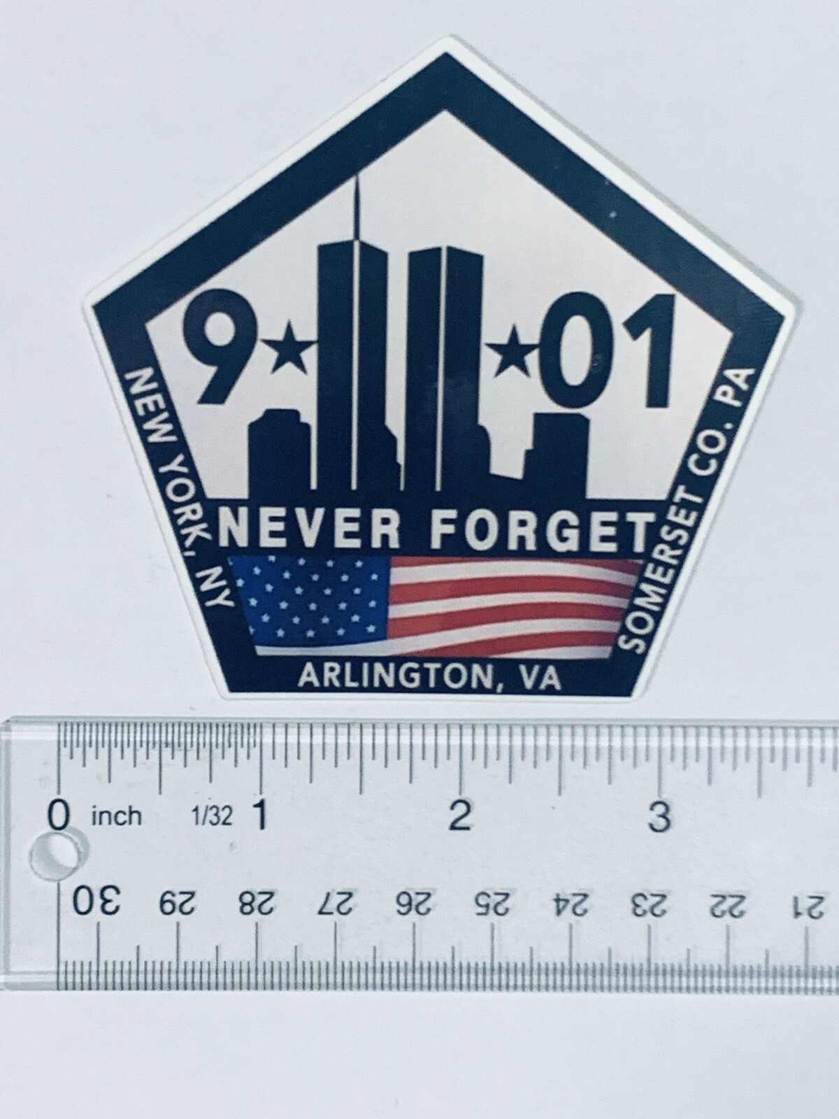 9/11 NEVER FORGET 9 11 Memorial Sticker Decal 3.5" x 3.5" World Trade ...
