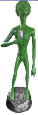 Alien Standing Holding Drink Aluminum Statue | eBay