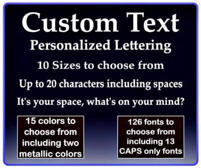 Custom Text Vinyl Decal Personalized Lettering Window Yeti Cup Sticker ...