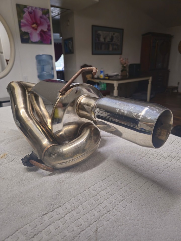 Xforce UNIVERSAL 2.5" INLET LOWER OFFSET ROUND TWIN-LOOP MUFFLER | eBay