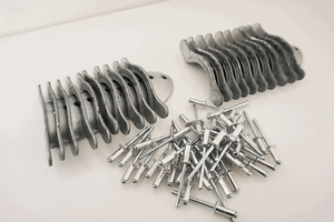 10 pairs 3" Steel Roller Shutter End Locks & Rivets for 75mm curved ...