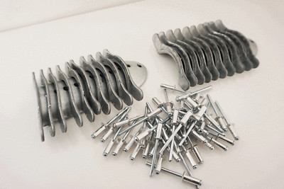 10 pairs 3" Steel Roller Shutter End Locks & Rivets for 75mm curved ...