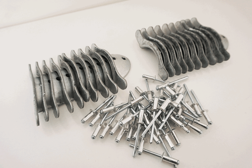 10 pairs 3" Steel Roller Shutter End Locks & Rivets for 75mm curved ...