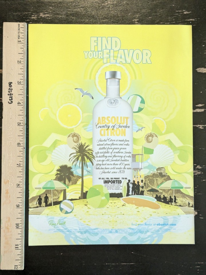 ABSOLUT VODKA CITRON - Ray Smith 2005 Flavors Promotional Poster PROMO ...