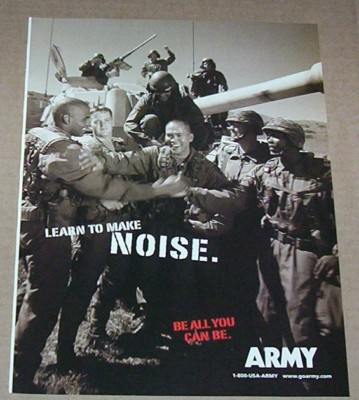 1999 print ad - US Army soldiers military tank -learn to make noise ...