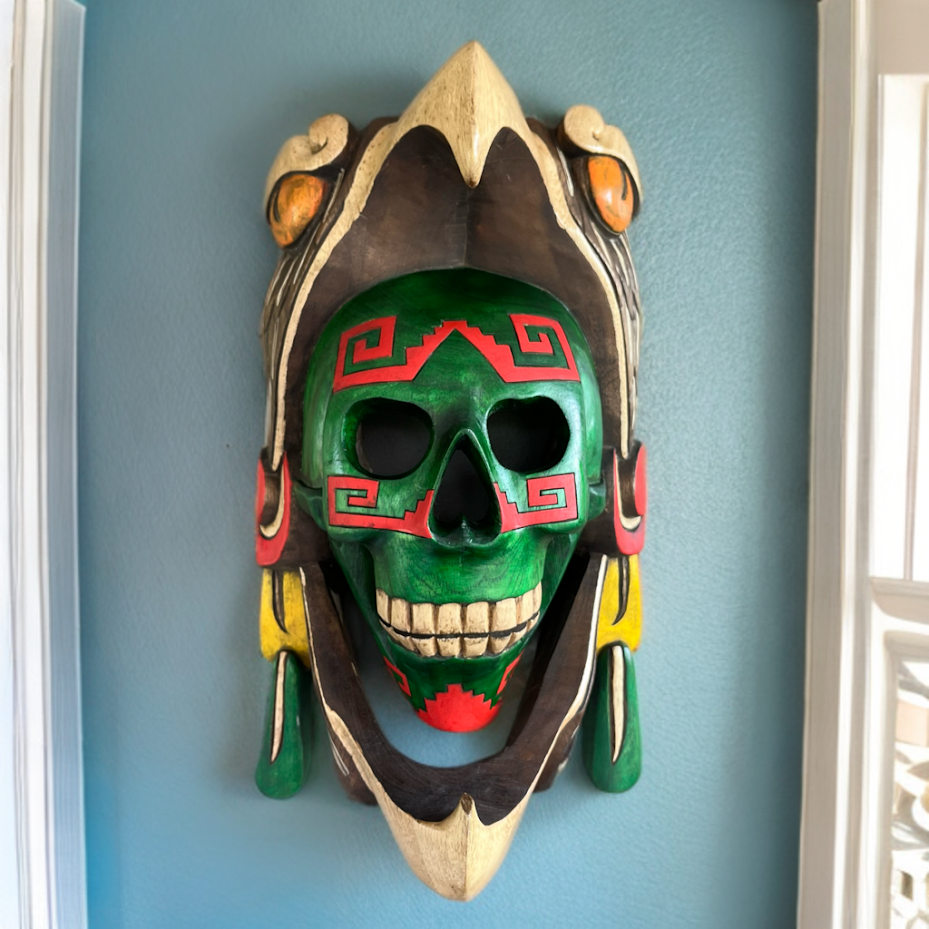 Skull Eagle Aztec Warrior Mask, Mexican Aert. Handcrafted Art. Aztec ...