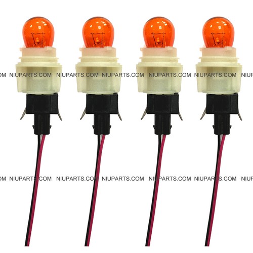 4pcs 7507 Bulb Amber & Turn Signal Socket & 4pcs Light Connector Fit ...