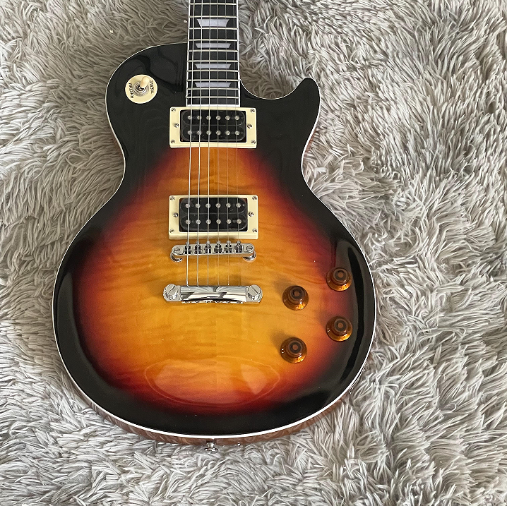 Custom Slash LP Sunburst Electric Guitar Bone Nut Flamed Maple Top Fast ...