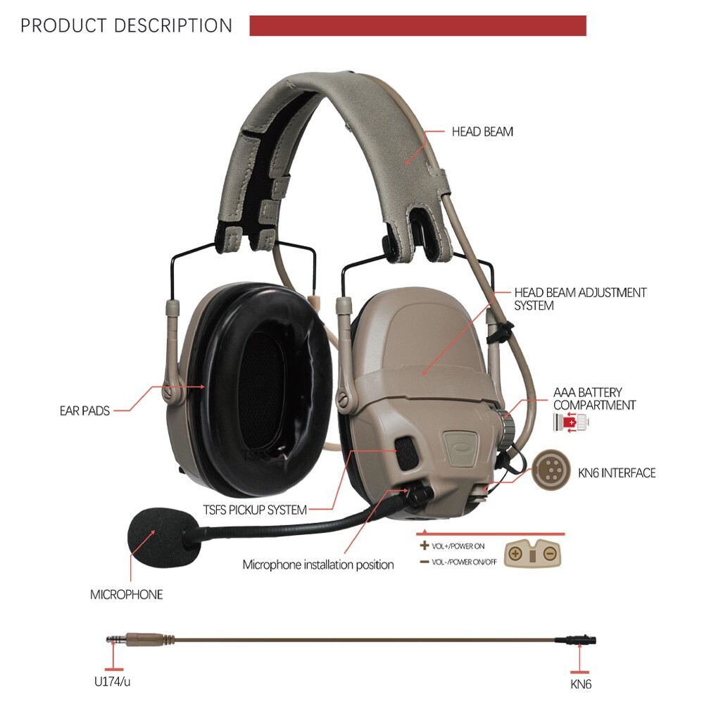 FCS AMP Tactical Noise Reduction Communication Headset & V20 V60 PTT | eBay