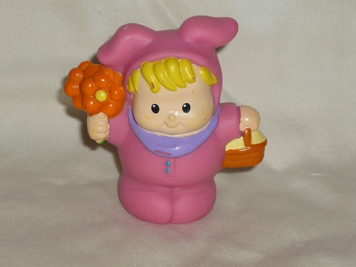 Fisher Price Little People Easter Girl Rabbit Bunny Pink with Flower | eBay
