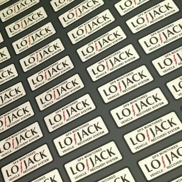 PAIR reflective Lojack Lo-jack decal RV Boat Motorcycle Equipment Truck ...