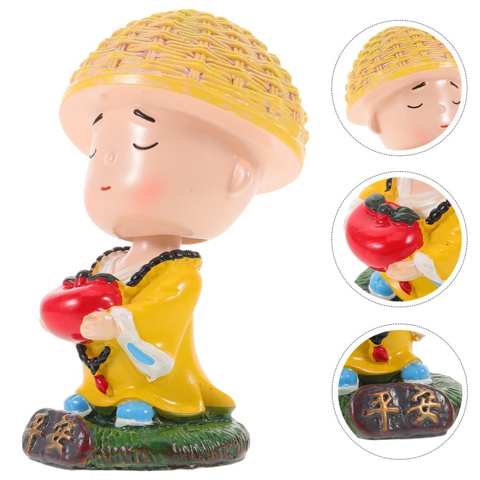 Buddha Bobblehead for Car: Dashboard Figurine Mini Resin Buddha Statue ...
