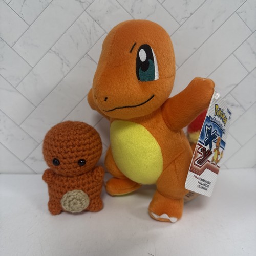 Pokemon X&Y 7" Charmander Orange Cute NWT & Small Crochet Charmander ...