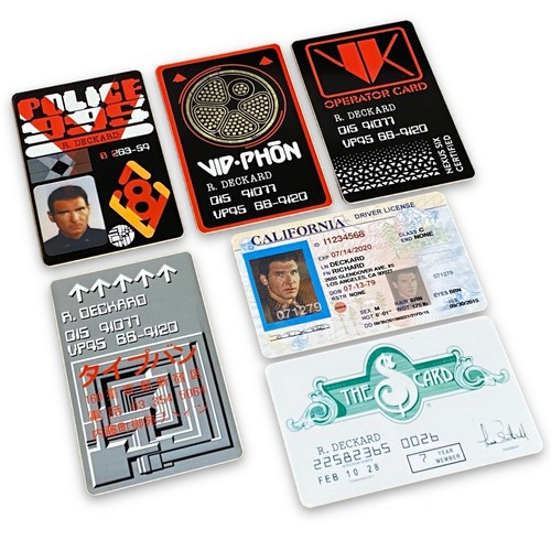 Blade Runner Rick Deckard Wallet Card Set - 2019 Movie Prop 6 Cards ID ...