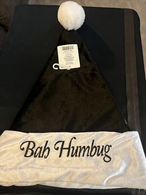 Black and white Bah humbug Santa hat New With Tags | eBay