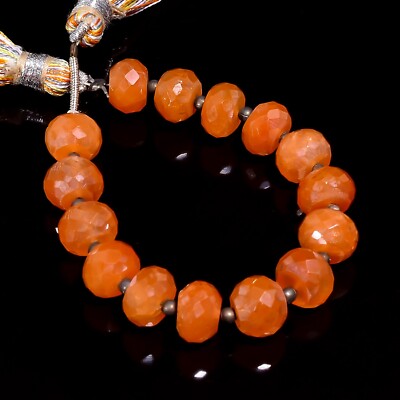 Natural Tangerine Quartz Gemstone Rondelle Faceted Beads 8X8 mm Strand ...