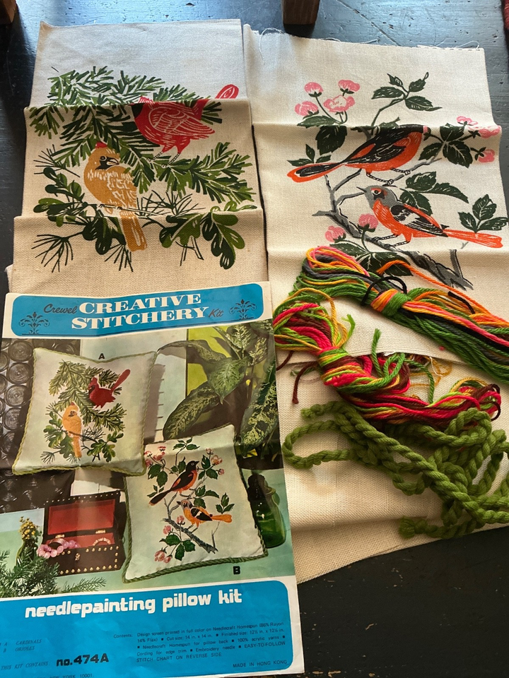 LOT of 6 Vintage Embroidery Crewel Kits | eBay