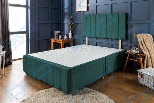 Plush Divan Bed Frame Headboard And Base Only 3FT Single 4FT6 Double ...