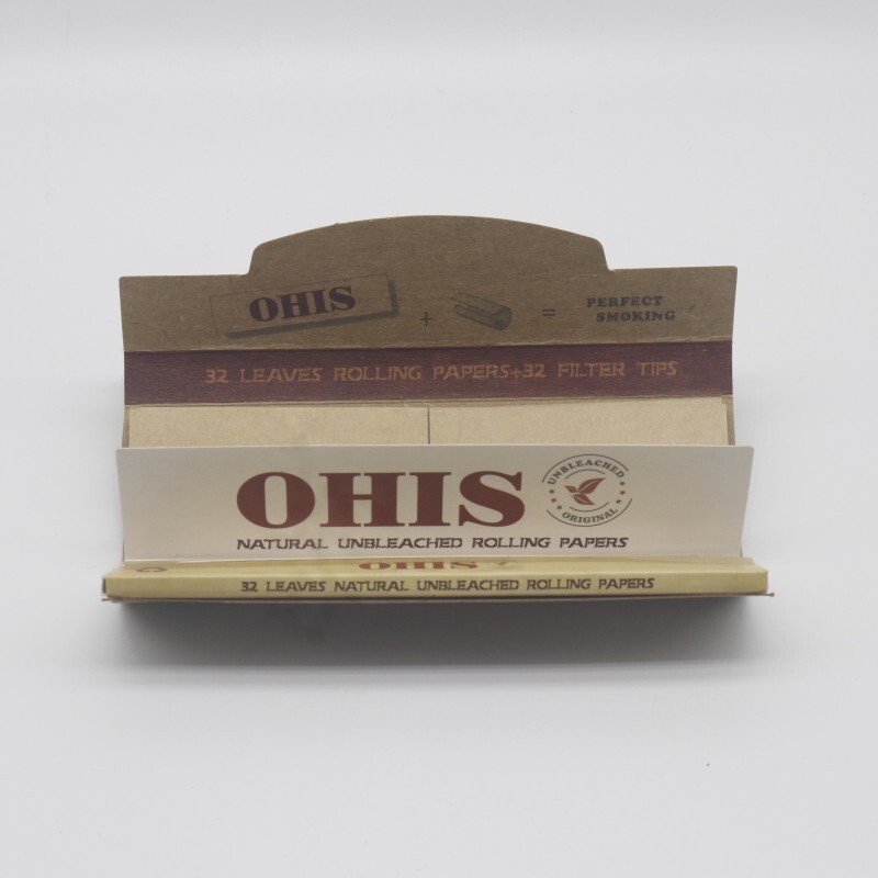 OHIS Natural King Size Rolling Papers With Filter Tip Full Box 24 ...
