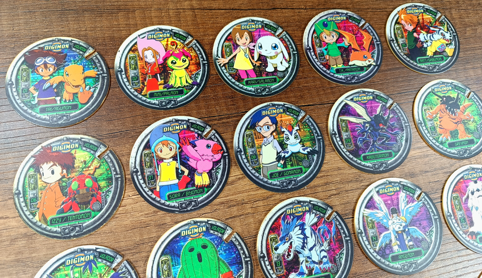 DIGIMON MEGA TAZOS 20/20 FULL SET!! PEPSICO, ARGENTINA 2001 - EXTREMELY ...