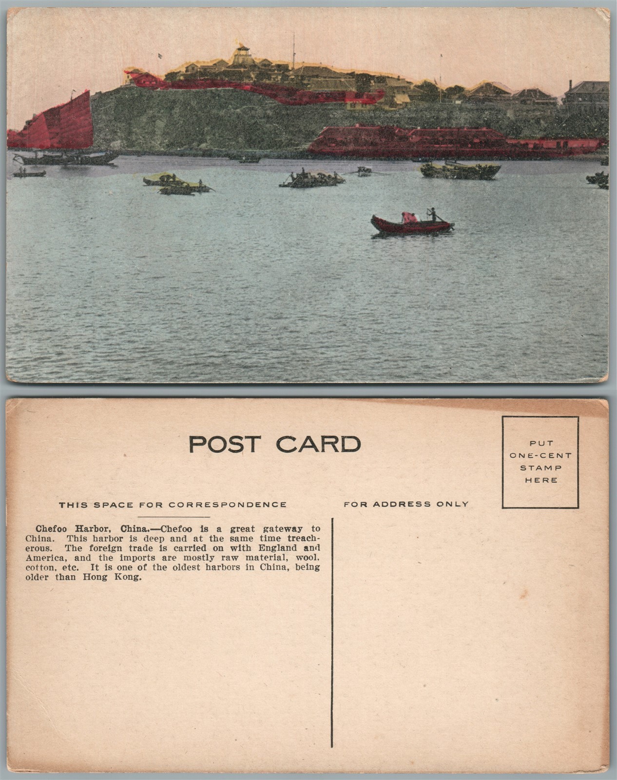 CHINA CHEFOO HARBOR ANTIQUE POSTCARD | eBay