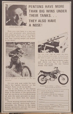 1973 Penton Moto Cross Enduro Original Motorcycle Print Ad John Penton ...