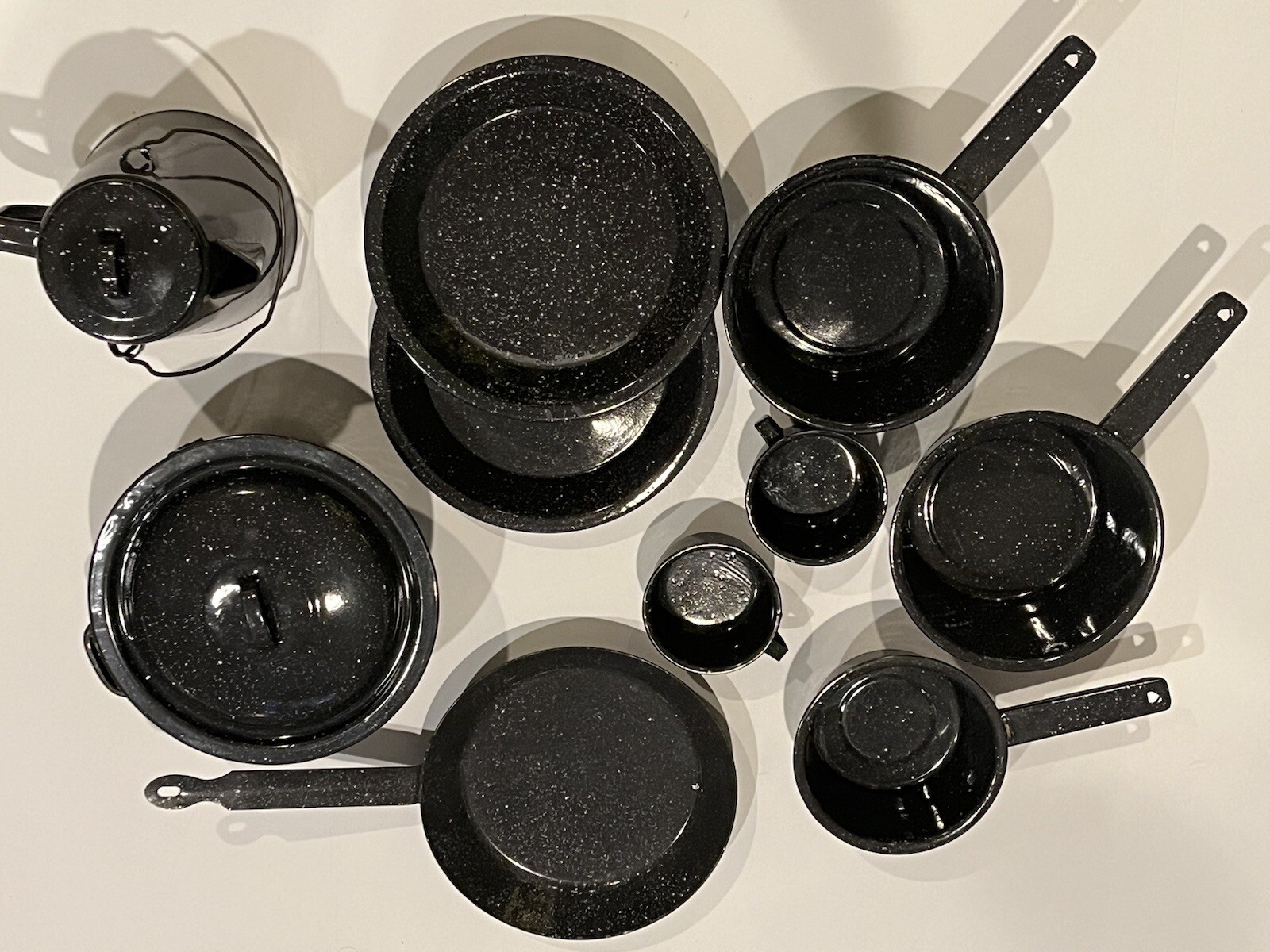 Vintage Graniteware 10 Piece Coffee, Dining & Cooking Set Made In USA ...