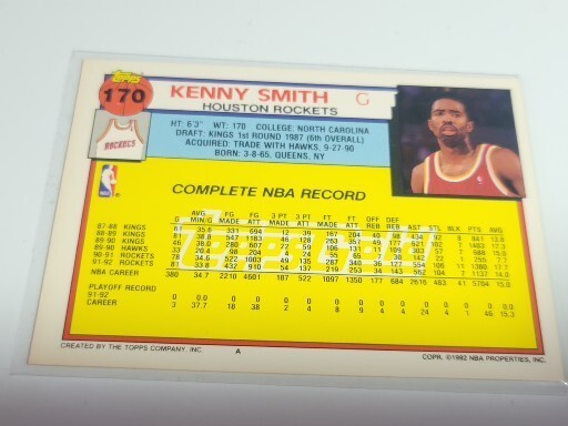 KENNY (The Jet) SMITH 1992 Topps GOLD Insert #170. ROCKETS | eBay