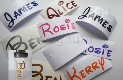 2 x Personalised Custom Name vinyl Sticker Decal, bottle,Disney Font ...